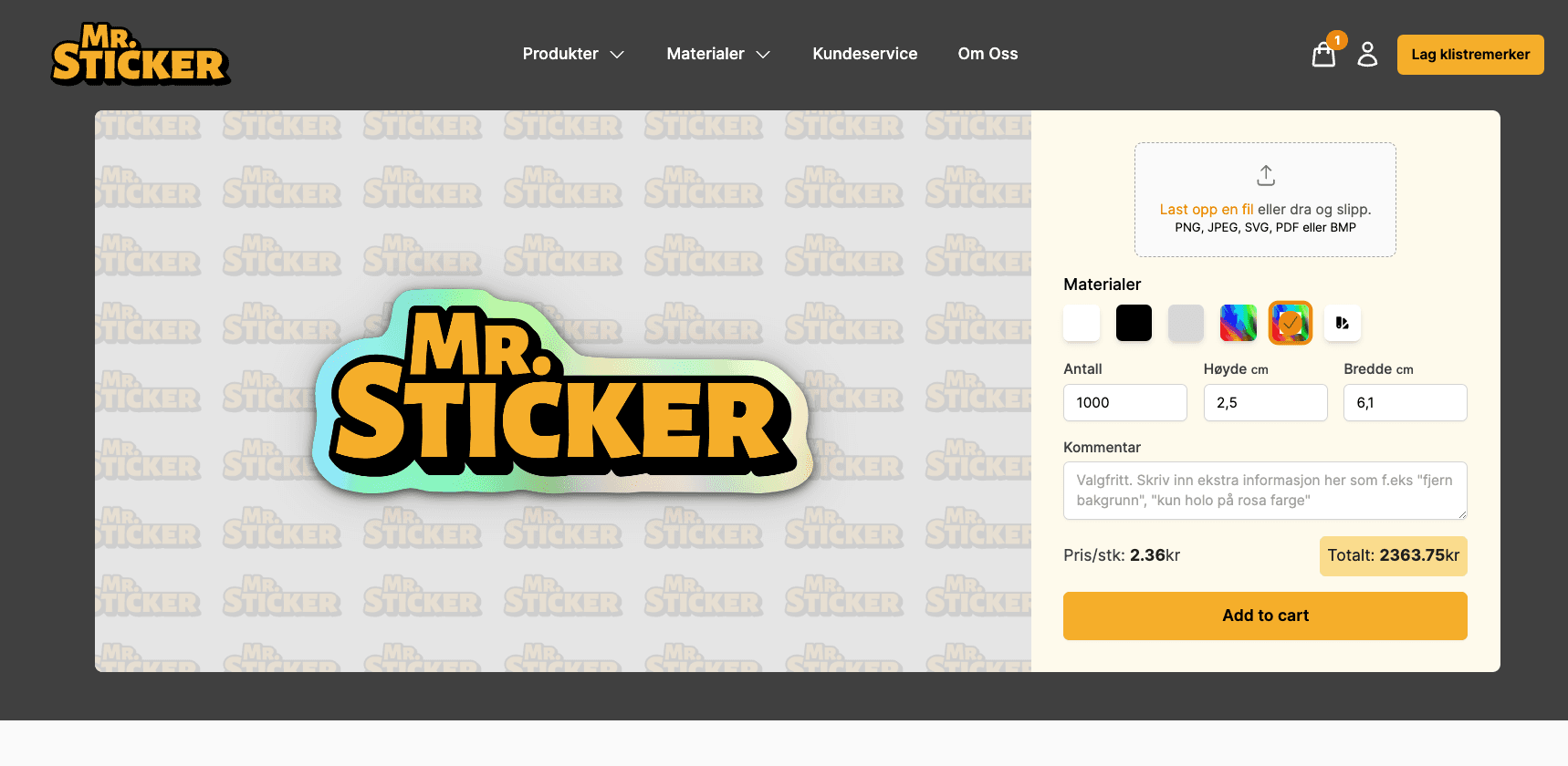 Lag egne klistremerker, etiketter og stickers - MrSticker